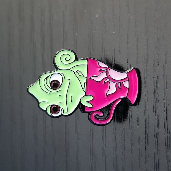 Disney | Jewelry | Disneys Tangled Rapunzels Pascal Inspired Enamel Pin ...